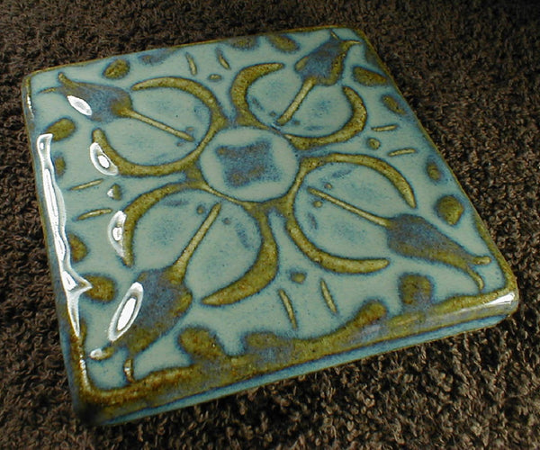 4 x 4 Ceramic tile with Tulip Design - Campbell Tileworks
