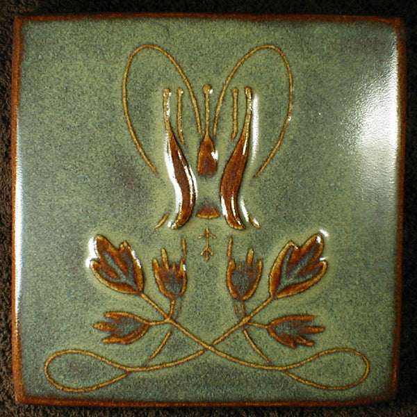 Columbine flower tiles - Campbell Tileworks