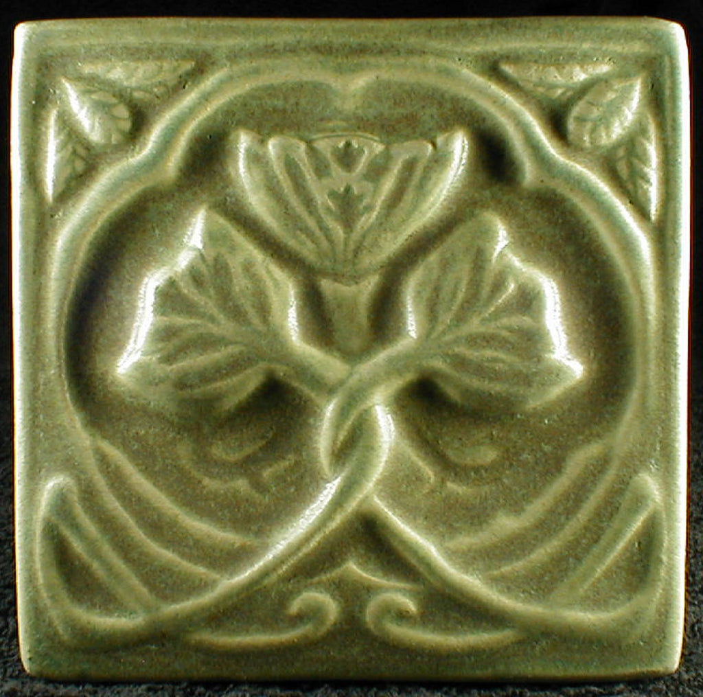 6 x 6 Rose tile in a glossy light blue glaze with crackle - Mediterran ...