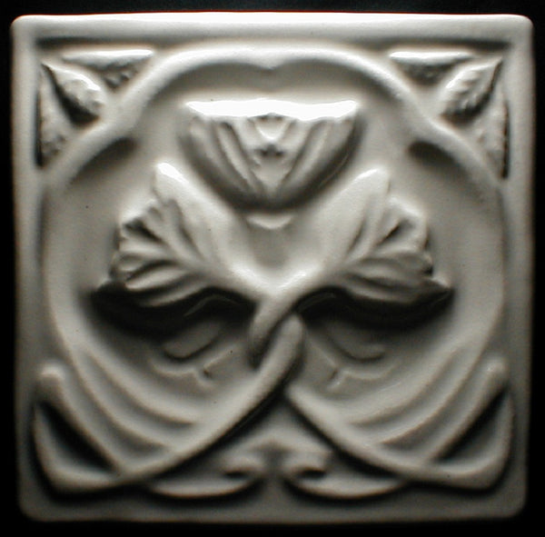 6 x 6 Rose tile - Polar White - Campbell Tileworks
